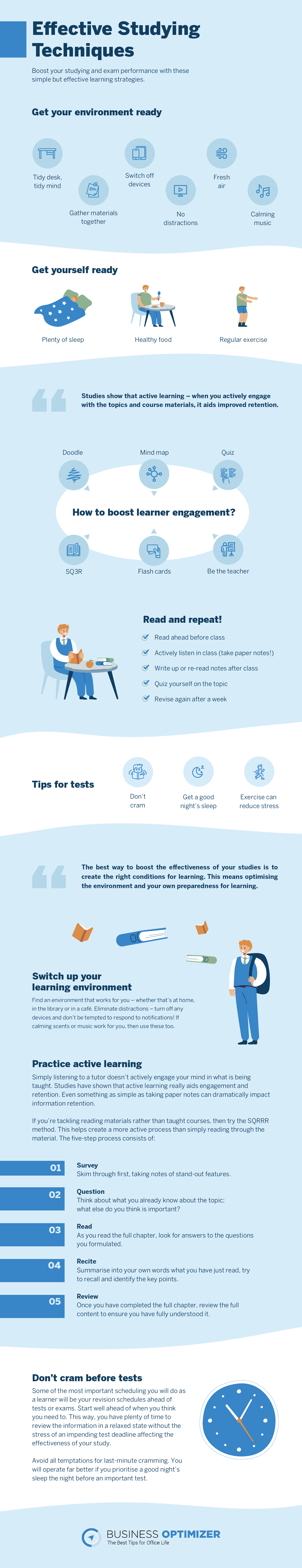 Effective Studying Techniques [Infographic] - Navigator Blue Print